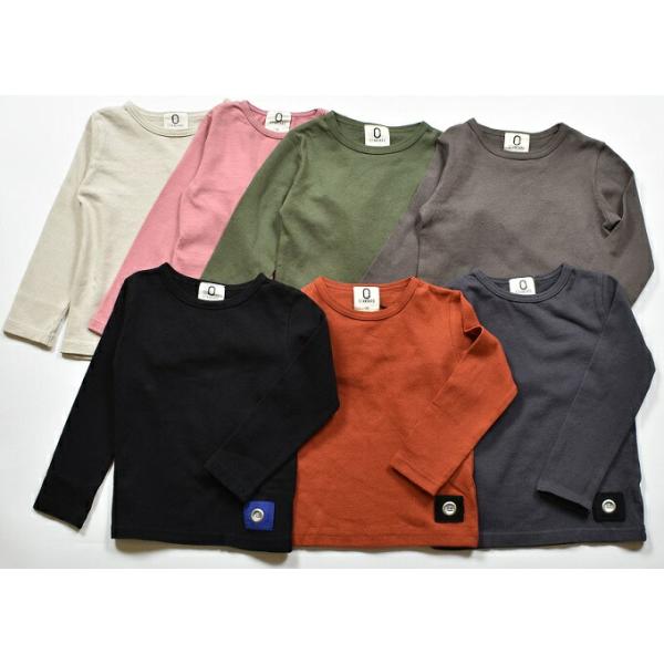 ★0 STANDARD/ゼロスタンダード★天竺素材の子供用長袖Tシャツ★裾についた、ブランドロゴマークがお洒落♪★シンプルだから、柄物インナーやパンツにも　合わせやすく、重宝なアイテムです。【サイズ90】身長90cm　体重13Kg【サイズ1...