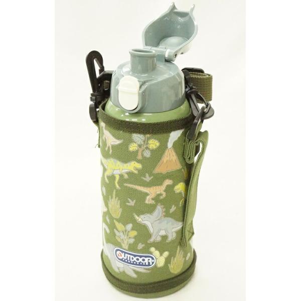 ★アウトドアの保冷専用ステンレス製携帯用まほうびん★真空断熱構造で、冷たい温度をキープ★ワンタッチオープンで飲める直飲みタイプ　お子様でも開けやすい簡単オープンプッシュボタン。　不注意によるキャップオープンを防ぐ親切設計です。★ポーチにお名...