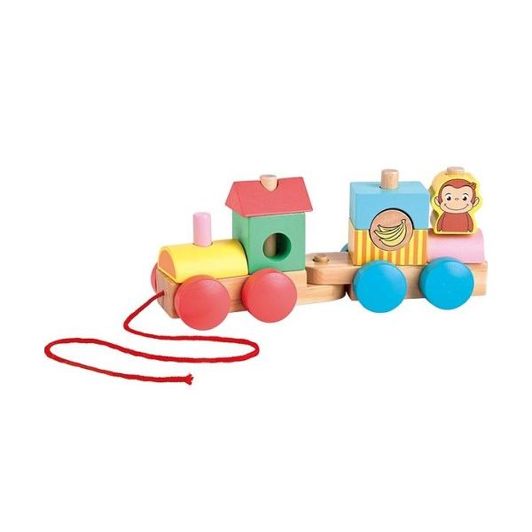 ■積み木タイプの引き車玩具です。★遊び方いろいろ★●ひっぱりあそび…お子様のはいはいから　あんよ期の発達をサポートします。●連結あそび…1両でハンドカーとしても、　2両つなげても遊べます。●つみきあそび…8種類のつみきを並べたり　積んだりし...