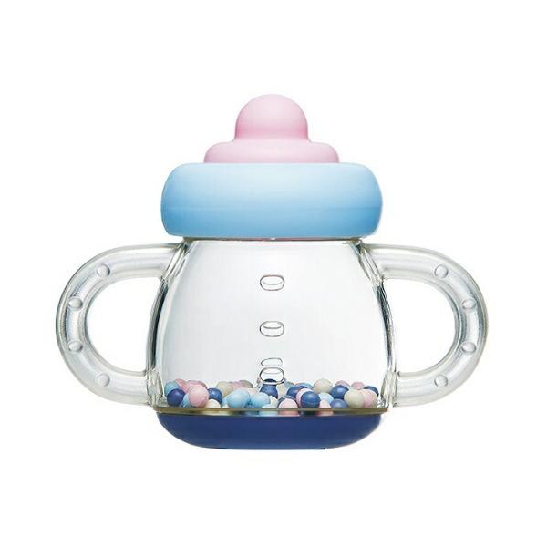 ★6ヶ月頃からお使いいただけます★煮沸・薬液消毒ができる清潔安心なベビートーイ★振るとビーズが跳ねまわり、　赤ちゃんお気に入りのシャカシャカ音がします　乳首部分はやわらかな素材です　シンプルかつ機能的な、　グレイッシュカラーのおしゃれなガラ...