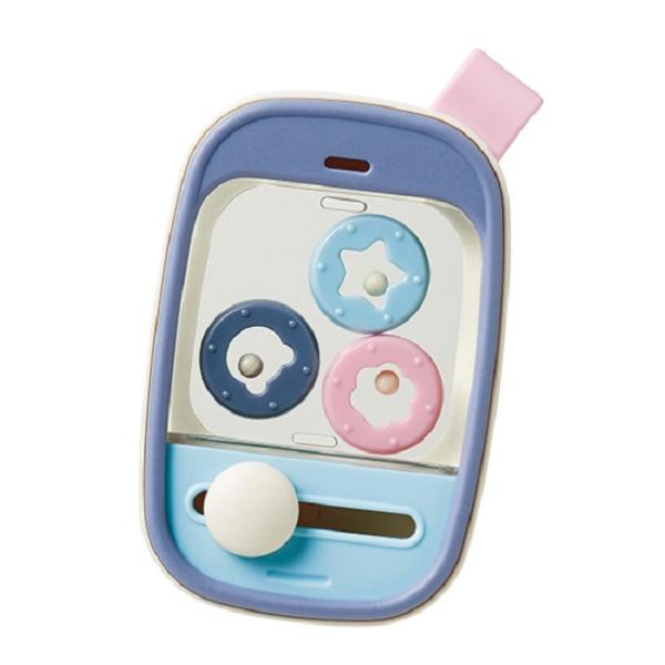 ★6ヶ月頃からお使いいただけます★煮沸・薬液消毒ができる清潔安心なベビートーイ★かわいいスマホ型のおもちゃ　振るとカタカタ楽しい音がして、　つまみをスライドして指遊びができます　アンテナ部分はやわらか素材です　シンプルかつ機能的な、　グレイ...