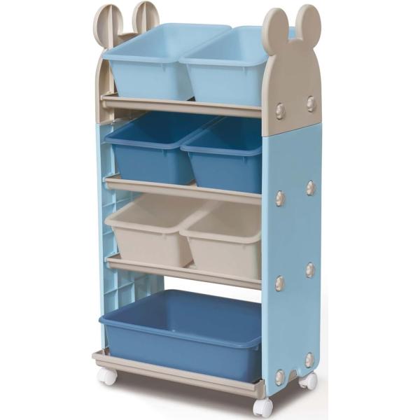 ★オモチャ箱、子供服入れなど多彩にお使い頂けます★これなら片付けが嫌いなお子様も　おかたづけ大好きになってくれるでしょう！★キャスター付きなので移動も簡単です★全体サイズ/W500×D325×H940mm　ボックス大サイズ/W440×D32...