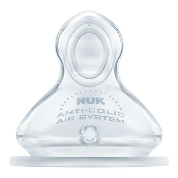 ★NUK独自のカタチ★赤ちゃんのお口の中で柔軟にカタチを　変えるニップルはまるでままのおっぱい　ミルクの消化やお口のフィット感、　げっぷ予防を考えたやさしい機能が充実★授乳時の乳首を再現　飲み方はおっぱいと同じ。　おっぱいを飲むことで育まれ...