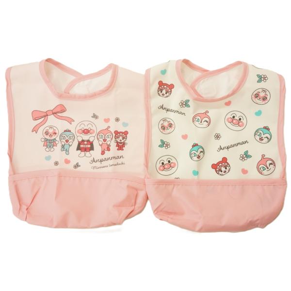 ★ANPANMANと一緒に楽しくお食事♪　大好きだからがんばれる！　エプロン下部のポケットを裏にひっくり返せば、　フラットなエプロンになります★前身頃　防水タイプ★使い捨てせはありません　洗濯して繰り返しお使いいただけます★着脱かんたん！マ...