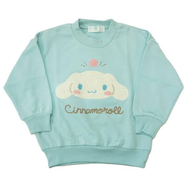 ★サンリオキャラのトレーナー　胸部分にサガラ刺繍★薄手の裏毛素材トレーナーなのでアウターや　インナーで調節して秋冬春とロングシーズン　幅広く着用頂けます★参考サイズ・90サイズ/体重13kg・95サイズ/体重14kg・100サイズ/体重16...