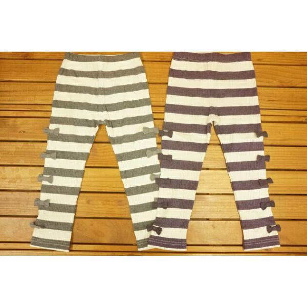 ♪【Schnee】 ♪ ★太めのボーダーに、リボンのモチーフが　大人っぽいデザインです。★リブ編みで伸縮性があり、体にフィットする感じで　スカートやショートパンツとブーツにインして、　コーディネートが可愛い♪【サイズ 90】体重13Kg 【...