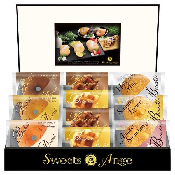 ●ベルギーワッフル（プレーン）×2個、ベルギーワッフル（ショコラ）×2個、ベイクドドーナツ（プレーン、ショコラ、ストロベリー）×各1個、ブッセ（北海道ミルク、瀬戸内レモン、あまおう苺）×各1個●箱21.0×34.5×6.5ｃｍ（日本製）●1...