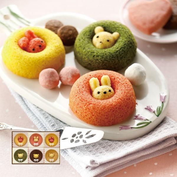 ●アニマルドーナツ（うさぎイチゴ・うさぎプレーン・うさぎバナナ・くまココア・くま抹茶・くまキャラメル）×各1※受注後、お届けまでに10日ほどかかる場合がございます。●箱21.0×30.2×4.7cm（日本製）●賞味期限／60日（製造日より）...