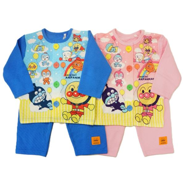 小さな子供も大好き！アンパンマンシリーズ保温性や通気性に優れたニットキルト素材の子供用パジャマですばいきんまん、ドキンちゃんコキンちゃんメロンパンナ、しょくぱんまん、カレーパンマンパジャマンにあかちゃんマンも★ニットキルトのお肌にあたる部分...