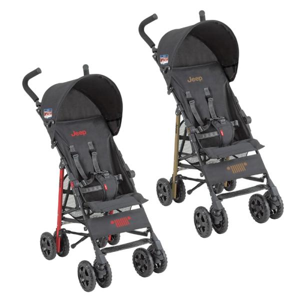 足回りがタフなJeep車のように安定した走行を目指し、クラス最大級のタイヤを装備したジープベビーカー。安定感と走行の快適さを実現したジープならではの大きなタイヤ！前輪は上下左右に対応して路面をとらえる3Dソフトサスペンション付きで、路面の振...