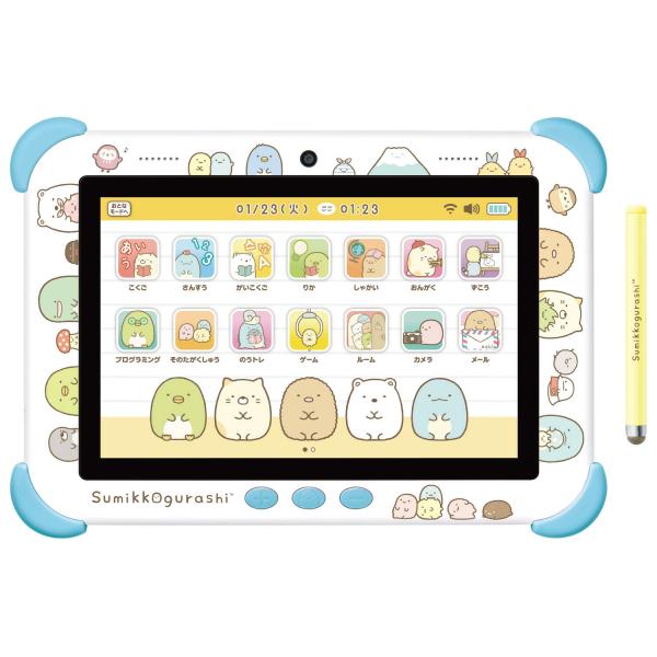● かわいいすみっコぐらしのデザインでAndroid12搭載、Wi-Fi通信が可能になったタブレットのブルーデザインです。● 8インチの大きなカラー液晶画面は静電容量方式で、付属のタッチペンや指で操作ができます。● ゲームやお世話遊びだけで...