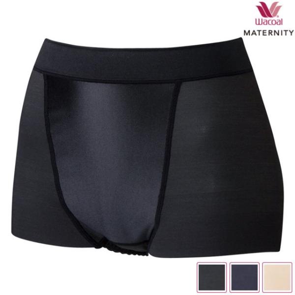 【産後シェイプパンツ】ジャストウエスト・ボーイレングス丈・快適なはきごこちで、おなかやウエスト、骨盤をサポートする産後用パンツ。・ウエストは折り返し始末で、ソフトなはきごこち。・生地のパワーを切り替えて骨盤をサポート＆ヒップアップ。裾はヘム...