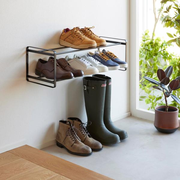 ・ブランド：YAMAZAKI（山崎実業）/日本・ジャンル：シューズラック・主な素材：スチール 粉体塗装・生産国：中国・サイズ：約W673xD250xH213mm（本体）/約W643xH150mm（1段あたりの内寸）/約D135mm（パイプの...