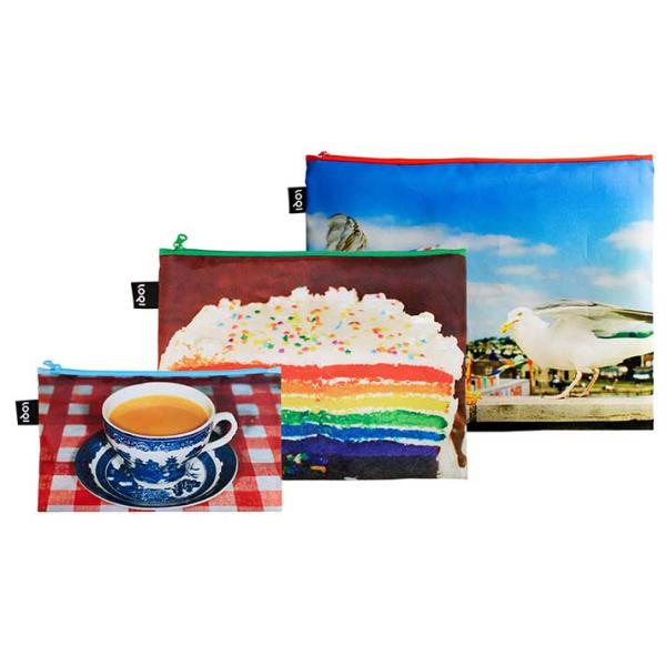 ・ブランド：LOQI（ローキー）/ドイツ・ジャンル：ポーチセット・主な素材：リサイクルポリエステル100%・生産国：中国・サイズ：約W230xH130mm（Mini）/約W270xH200mm（Midi）/約W320xH250mm（Maxi...