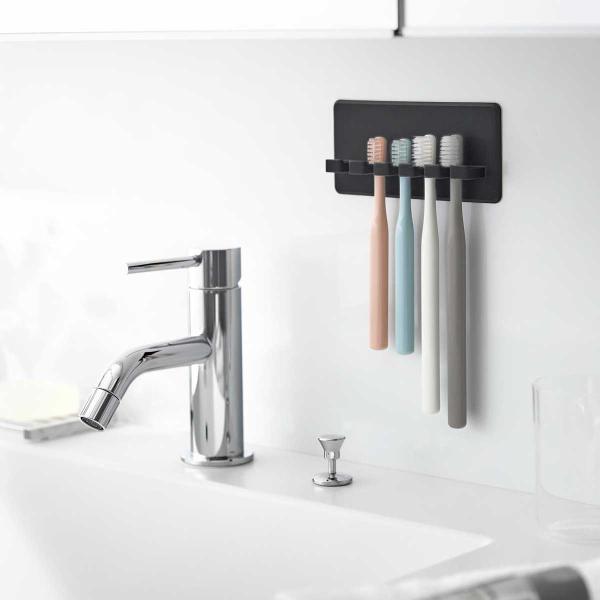 ・ブランド：YAMAZAKI（山崎実業）/日本・ジャンル：歯ブラシスタンド・主な素材：シリコーンゴム・サイズ：約W130xD23xH60mm・内寸サイズ：約W7x10mm（ホルダー部1つあたり、有効収納奥行約D15mm)・重量：約40g・耐...