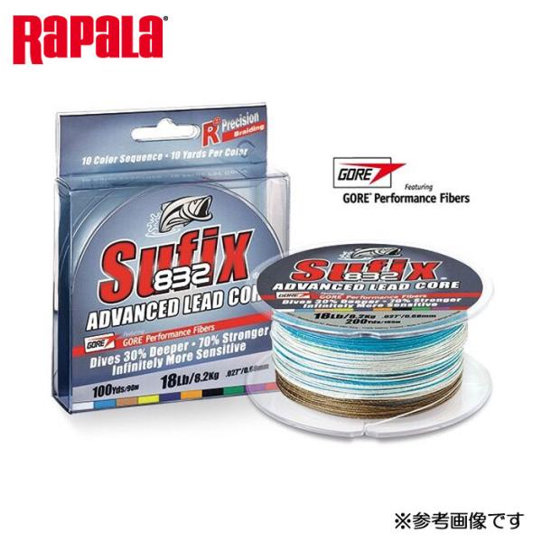 ラパラサフィックス　832　アドバンスドレッドコア　200ヤード　■サイズ：200ヤード/18LB・芯戦にLead(鉛）を使用したレイクトローリング専用ライン。レッドコアをDynnema??7本 Gore??Fiver×1本の8ブレード・コ...