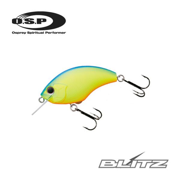 OSP/オーエスピーBLITZ/ブリッツ◆サイズ：53mm◆ウェイト：9g◆タイプ：フローティング★ブリッツはあらゆるシャローエリアを電光石火のごとく打ちまくる超攻撃型シャロークランク。一見スタンダードなルックスに見えて、内部にこだわり、釣...