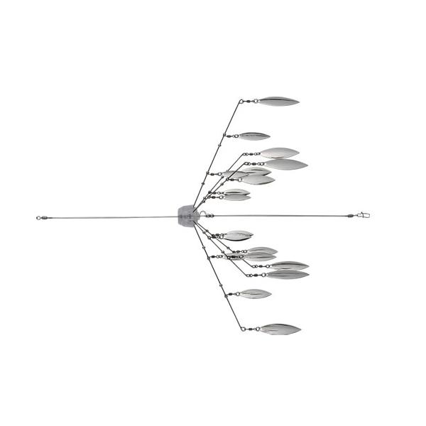 ジャッカルラスターブレード　115　ブレードアラバマ◆全長：115mm(ブレードが付いているアームの1本あたりの長さ)★アームの外側に行くに従い大きいブレードを配置することで、フラッシング効果と水を攪拌する能力を向上させると共にアラバマリグ...