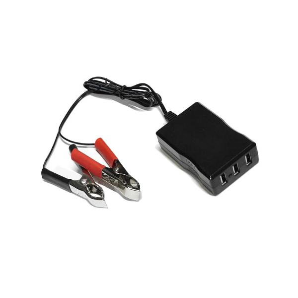 MOVER/ムーバーUSBアダプター　ワニ口グリップ◆入力電圧：DC12V-24V◆USB出力電圧：5V◆USB出力電流：2100ｍA◆質量：約69g◆材質：PC-ABS樹脂◆外形寸法（コード部除く）：約W74ｘD48ｘH24ｍｍ◆本体から...