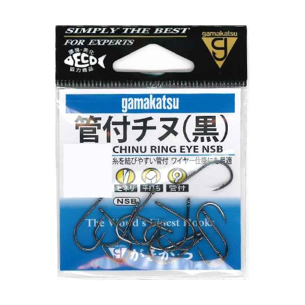 オールラウンドタイプのチヌ鈎の形状で、ビギナーでもハリスを結びやすい管付。タチウオ狙いのワイヤー仕掛けにも好適です。<hr>入本数：12<hr>号数：4号