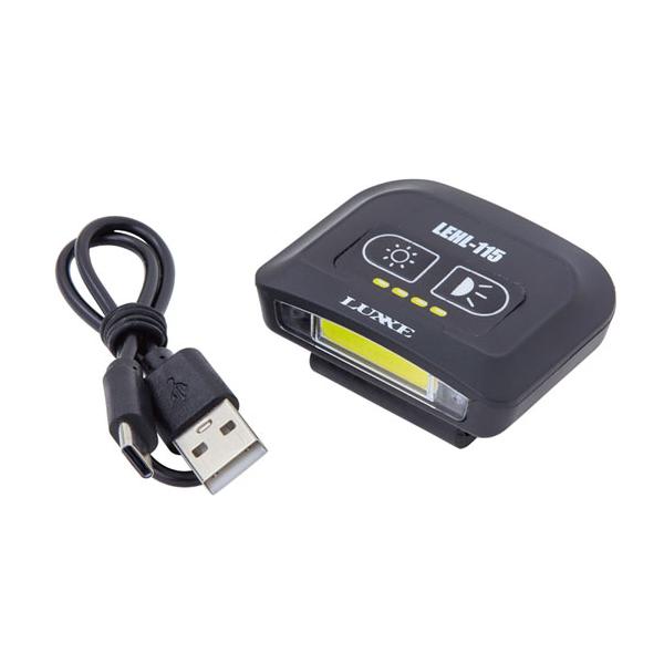 がまかつLEHL115 キャップライト◆サイズ：約D43×W55×H23mm◆重　量：約32g★・バッテリー残量表示付き。・ツバ上装着タイプで、視界の邪魔にならない。・手元のみを照らす手元ライトモード。・ IPX4(防滴仕様)。・メモリーラ...