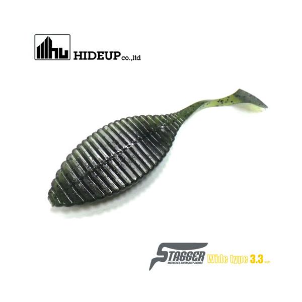 HIDEUP/ハイドアップ　スタッガーワイド　3.3inch◆サイズ：：3.3インチ◆入り数：5本★さまざまなリグに対応！ノーシンカー・ジグヘッド・ジグトレーラー・キャロ・ダウンショット・チャター・ジカリグなどなど様々なリグに対応！規則正し...