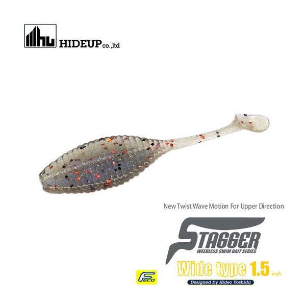 HIDEUP ハイドアップSTAGGER WIDE スタッガーワイド◆サイズ：1.5inch◆入り数：8本★スタッガーワイド1.5インチは超小ギルサイズ！水押しへの追求 スタッガーワイドタイプは水面上方向へのヨれ！！