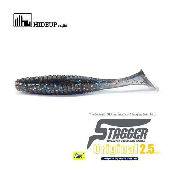 HIDEUP/ハイドアップスタッガーオリジナル◆サイズ：2.5インチ◆入り数：7本◆Feco対応★ノーシンカーではスピニングタックルでに使用がメインですがベイトタックルでも十分キャストできる重さを持っています。?ノーシンカー、キャロ、ジグヘ...