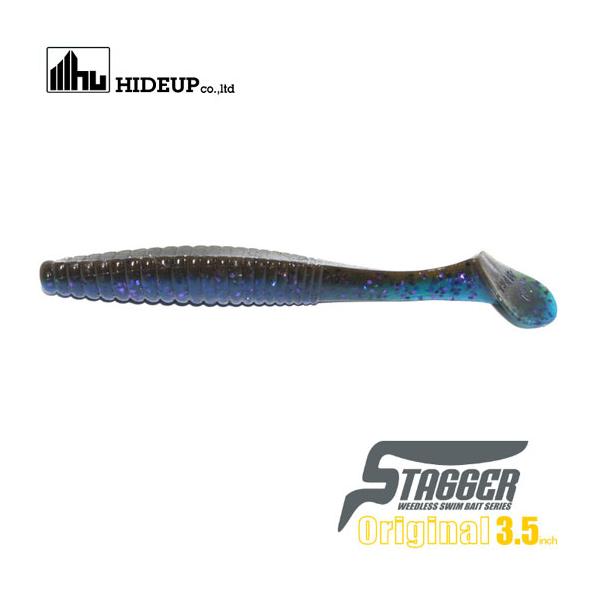 HIDEUP/ハイドアップスタッガーオリジナル 3.5inch◆サイズ：3.5インチ◆入り数：8本入★フィネス的なサイズです。ノーシンカーではスピニングタックルでに使用がメインですがベイトタックルでも十分キャストできる重さを持っています。ノ...