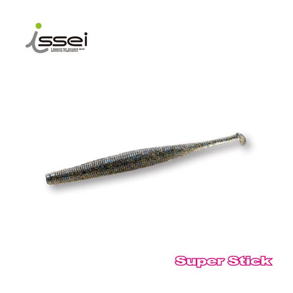 一誠/イッセイSUPER STICK/スーパースティック◆サイズ：4inch◆入り数：7本★「スティックベイトボディに微振動テールをプラス」 後方重心による想像以上の飛距離が岸釣りにおいて大きなアドバンテージになります。わずかな水流で細かく...