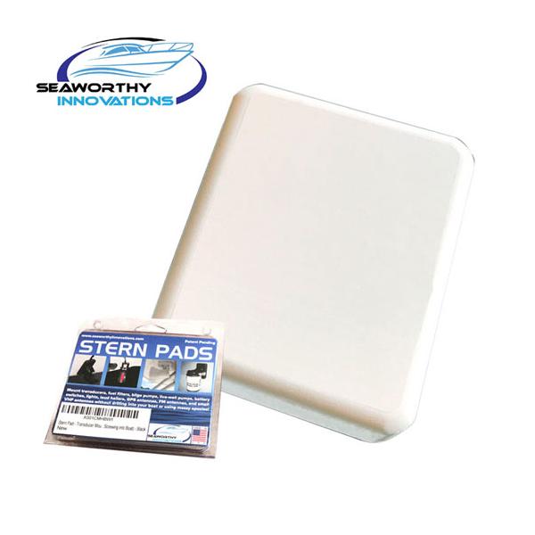 Seaworthy/シーワーシーSTERN PADS/スターンパッド　ホワイト【48235】◆サイズ：約115mmｘ90mm◆カラー：ホワイト★魚探の振動子をつける際に、どうしても穴を開けてビス固定しないといけませんが、出来れば避けたいです...
