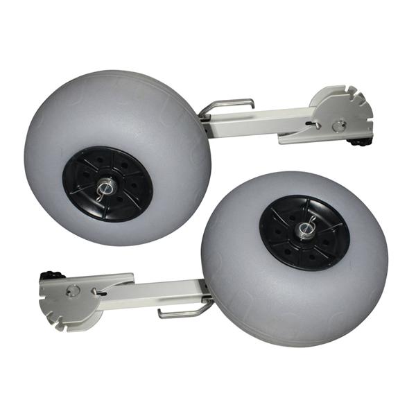 BMOジャパン　ボートドーリー3　バルーンタイヤ■タイヤタイプ：バルーンタイヤ■タイヤサイズ：直径33cm x 厚み18cm■全長：800mm■重量（片側）：3.8kg■支柱／シャフト材質：アルミ（アルマイト処理）■支柱サイズ：40mm■シ...