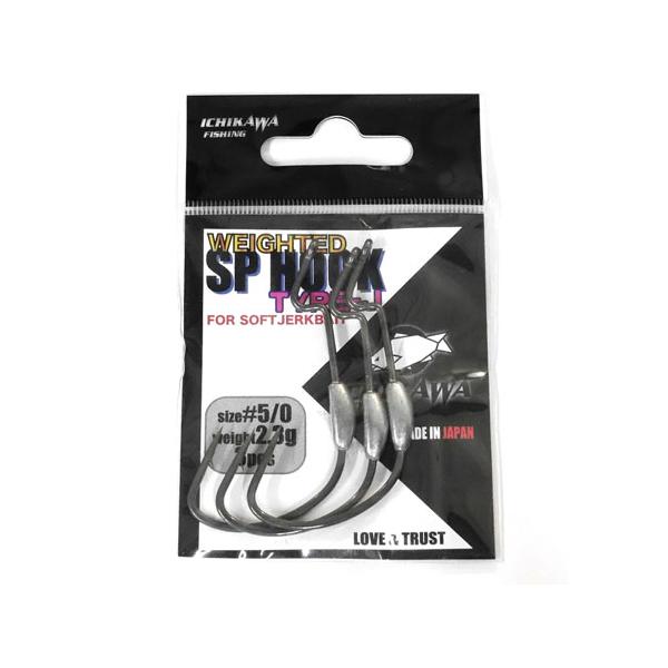 ICHIKAWA FISHING/イチカワフィッシングWEIGHTED SP HOOK/ウェイテッドSPフック　TYPE-J　中央重心ウェイト◆サイズ：＃1/0、＃2/0、＃3/0、＃5/0、＃7/0◆入数：4本入（＃1/0、＃2/0、＃3...