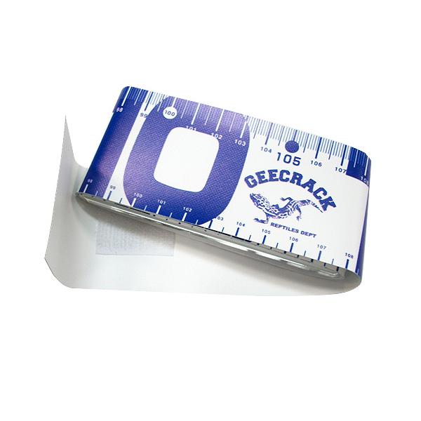 ジークラックレコードメジャー　GEE-718◆長さ：120cm◆幅：5cm白地にブルーの見やすいレコードメジャーです。巻取り用のクリアプレートが直角に立ち正確な計測ができます！