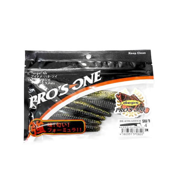 deps/デプスPROS ONE/プロズワンコラボ　デスアダーシャッド　4inch◆サイズ：4インチ◆入り数：6本★バス釣りで人気のデスアダーシャッドをソルトウォーター仕様に開発！強い味と匂いで魚を誘う！対象魚はアイナメ・ハタ・ソイ・カサゴ...