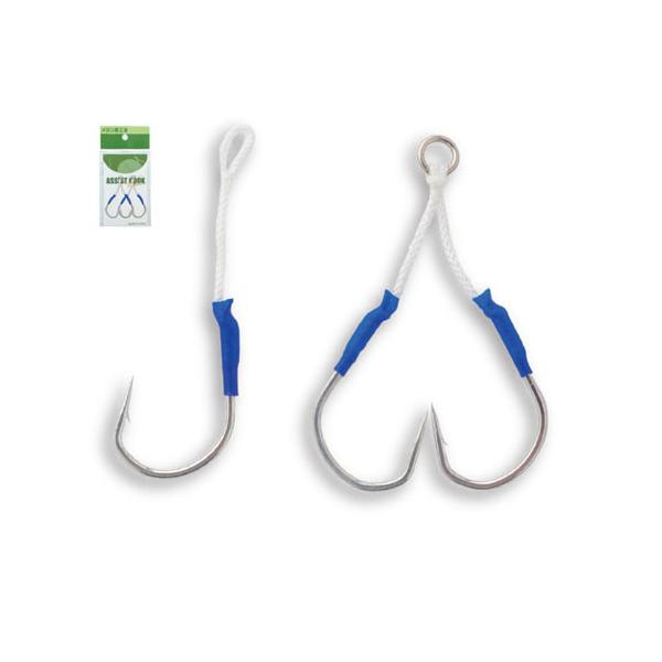 メロン屋工房/Melonyaアシストフックフィネス　シガーライト早掛　シングルフック◆入数：3本入★オーナー社ジガーライト早掛を使用し、アシストラインにはYGKよつあみ社イソハンターを使用、アシストライン内にはフロロカーボンを挿入し適度な張...