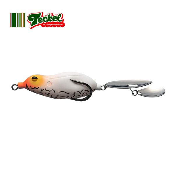 テッケルクリンカー◆全長：68mm◆重量15gコロラドブレードを連結させたオリジナルブレードは、タダ巻きでスローでもファストでも、ブレード同士がカチカチと接触音を立てながら、左右に大きくスイングします。ブレードの反動でボディは激しくウォブル...