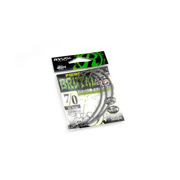 Ryugi/リューギピアスフック/ブルータル　TCコート　【HPB062】◆サイズ：＃6/0・＃7/0◆カラー：ブラック◆入り数：3本★TCコートを使用して貫通力をUP！！ただ、モンスターを獲るために！ビッグワームを主体とした、ビッグバスの...