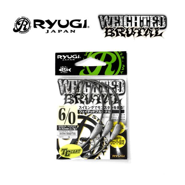 Ryugi/リューギWEIGHTED BRUTALウェイテッドブルータルTCコート◆サイズ：#6/0◆ウェイト：3/32oz(2.7g)◆入り数：3本入★ピアスフックブルータルをベースにウェイトを付加した、ウェイテッドピアスの大型版。大型シ...