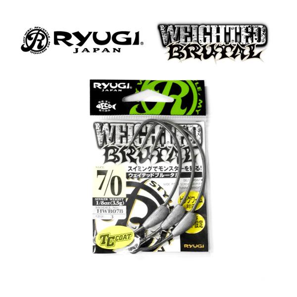 Ryugi/リューギWEIGHTED BRUTAL/ウェイテッドブルータルTCコート◆サイズ：#7/0◆ウェイト：1/8oz(3.5g)◆入り数：3本入★ピアスフックブルータルをベースにウェイトを付加した、ウェイテッドピアスの大型版。大型シ...