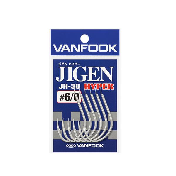 VAN FOOK/ヴァンフック　JIGEN HYPER/ジゲンハイパー■カラー：シルバー■入り数：9（＃4/0）、7（＃5/0）、6（＃6/0）、5（＃7/0）★ライトジギングフック「JIGEN」より更に大型サイズをラインナップしたタタキタ...