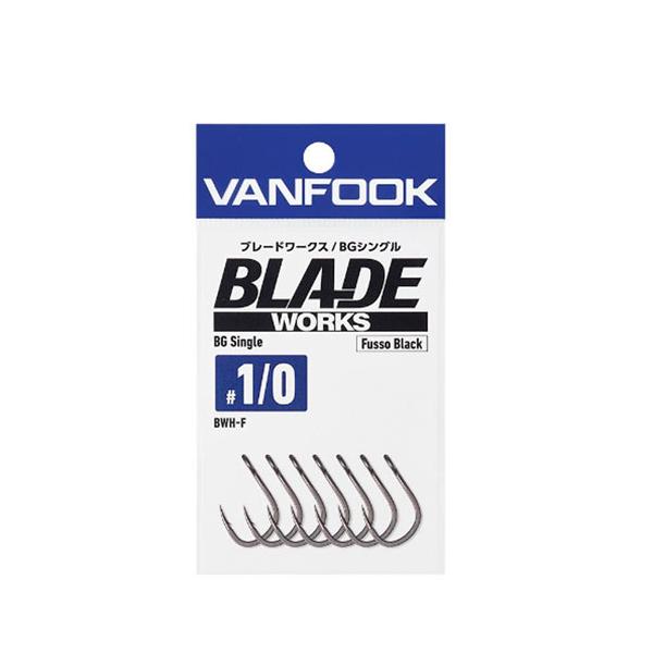 VAN FOOK/ヴァンフック　BLADE WORKS BG Single/ブレードワークス　BGシングル ■カラー：フッ素ブラック/シルバー■入り数：7（＃1，＃1/0，）、6（＃2/0，＃3/0）★太軸スプリットリングにセット可能な大口...