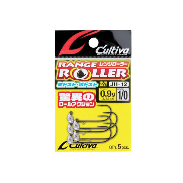 オーナー/OWNERレンジローラー　JH-12　No.12338◆形態：ジグヘッド★驚異のロールアクションでホバスト・ミドスト・ボトスト完全対応！・簡単ロールアクション高重心設計でヘッドが左右に倒れやすい。シェイク時に水平姿勢になるバランス...