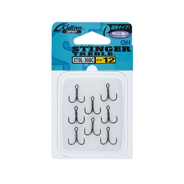 オーナーSTBL-36BC　スティンガートリプルフック◆品番：11634★STシリーズの中でも、特に鈎先のシャープさがウリの「ST-36BC」。バーブレス仕様です。トラウトやバス、シーバスなど、一層の貫通速度が必要とされるゲームに最適です。