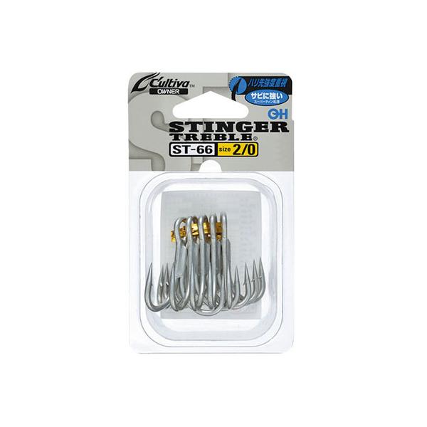 カルティバ/Cultivaスティンガートリプル　ST-66◆サイズ(重量)：＃1号(約2.2g)★エキストラヘビーワイヤー（鋼硬線材）を使用し、ゲイブにヒラ打ち。ソルトウォータービッグフィッシュのためのスペシャルトリプルフックです。アピール...