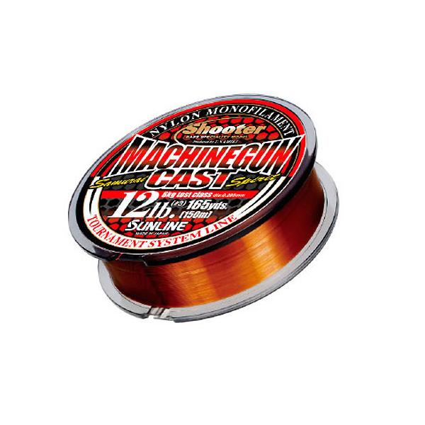 SUNLINE/サンラインShooter Machinegun Cast/シューターマシンガンキャスト◆素材：ナイロン◆糸色：ニューアットブラウン◆巻き数：150m◆サイズ：4.5lb、6lb、8lb、10lb、12lb、14lb、16lb...