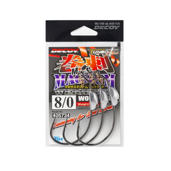 カツイチマキサスマグナムウェイテッド　ワーム130M◆サイズ(入数)：＃6/0(3)　＃8/0(3)　＃10/0(2)◆フックカラー：NS BLACK★6インチを超えるジャイアントワームの使用を前提とした、「マキサスフックマグナムWorm3...