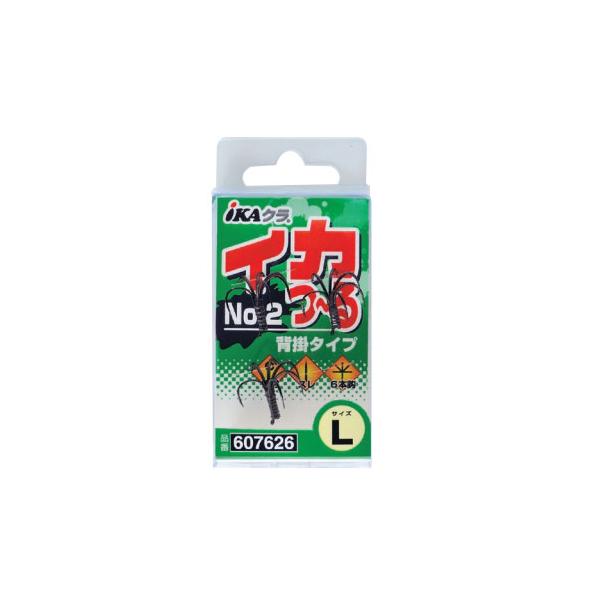 カツイチ　iKAクライカつ〜る　No.2◆サイズ/入数：SS/4　S/4　M/4　L/3◆カラー：黒★エサの背中に直接掛けるタイプです。1本のカエシ付の鈎が独立、それ以外の5本の鈎を扇状に組合わせたイカリです。