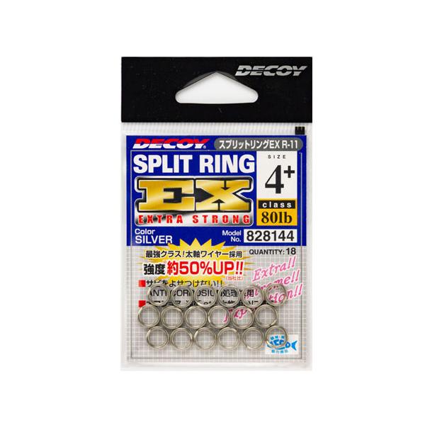 DECOY/デコイR-11　Split Ring EX/R-11　スプリットリングEX◆COLOUR：Silver◆SIZE-QTY：＃4+ 18pcs、＃5+ 16pcs、＃6+ 12pcs★かゆいところに手が届く、同サイズ太軸化で強度ア...