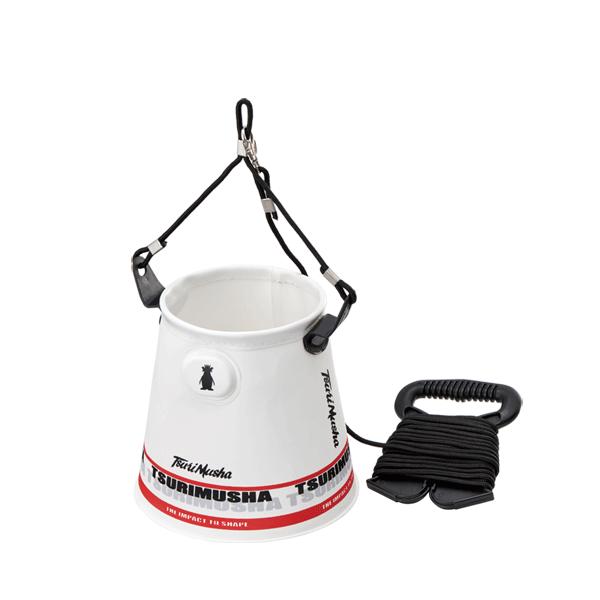 釣武者F245 テーパーまるバケツ◆サイズ：上部直径155mm　底部直径220mm◆素材：EVA★テーパーデザインとオモリ内蔵で水が汲みやすい設計です。EVA 厚さ0.95ｍｍにすることでご要望の多かった折り畳み仕様にしました。